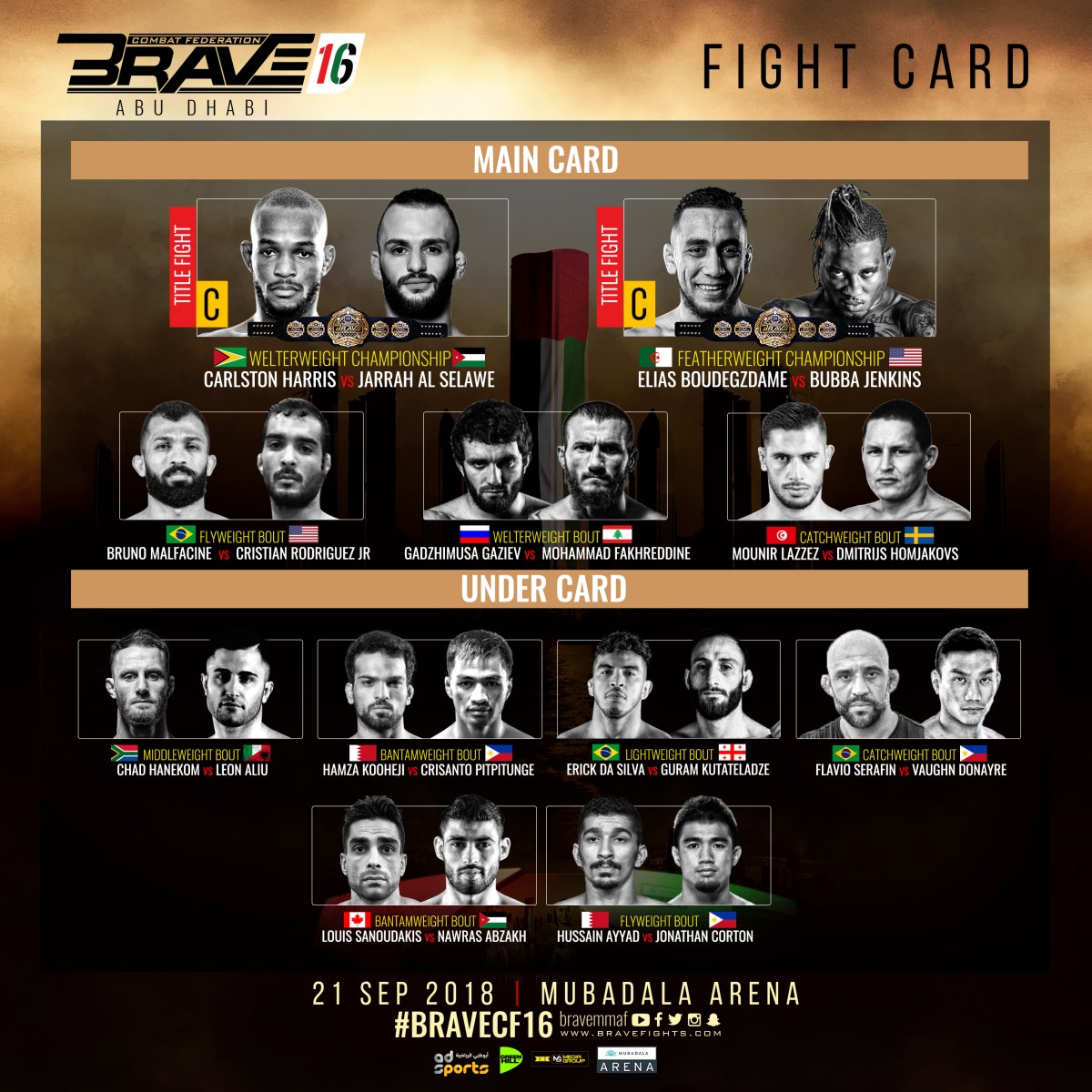 Brave CF announces full ‘Brave 16: Abu Dhabi’ fight card – CONAN Daily