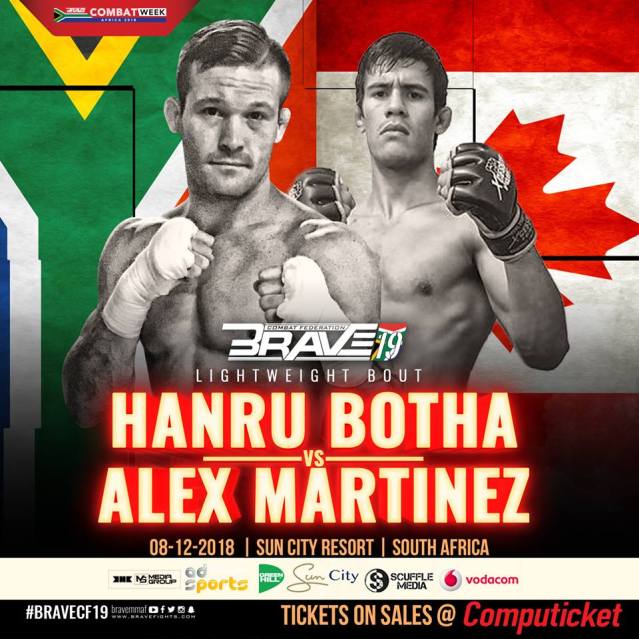 South Africa vs Canada: Hanru Botha, Alex Martinez fight at ‘Brave 19 ...