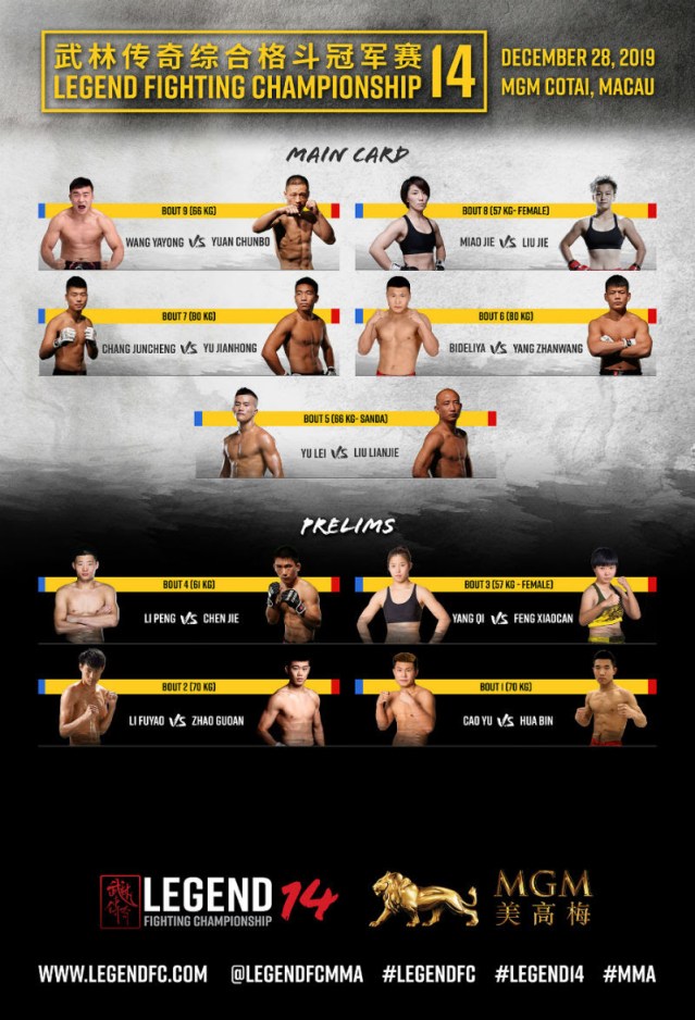 ‘Legend FC 14’ fight card, results: Wang Yayong vs Yuan Chunbo, Miao ...